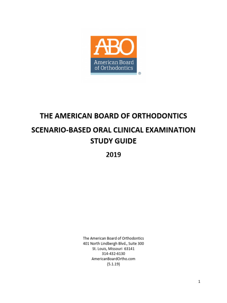 ABO Scenario-Based Clinical Exam Guide | PDF | Orthodontics | Medical ...