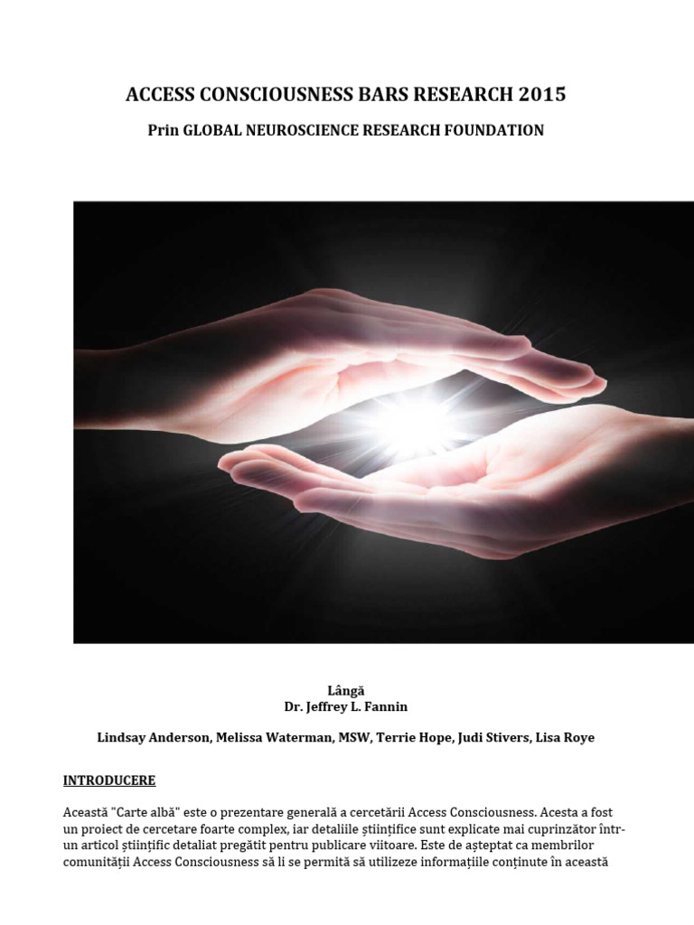 Access Consciousness Bars Study 2015 | PDF | Forteana | Electrical ...