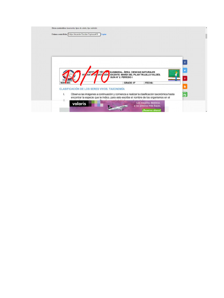 Felipe Escobar 10 2TA - Captura de Pantalla de Taxonomia | PDF