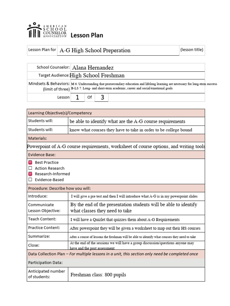 Lesson Plan A-G | PDF | Lesson Plan | Education Theory