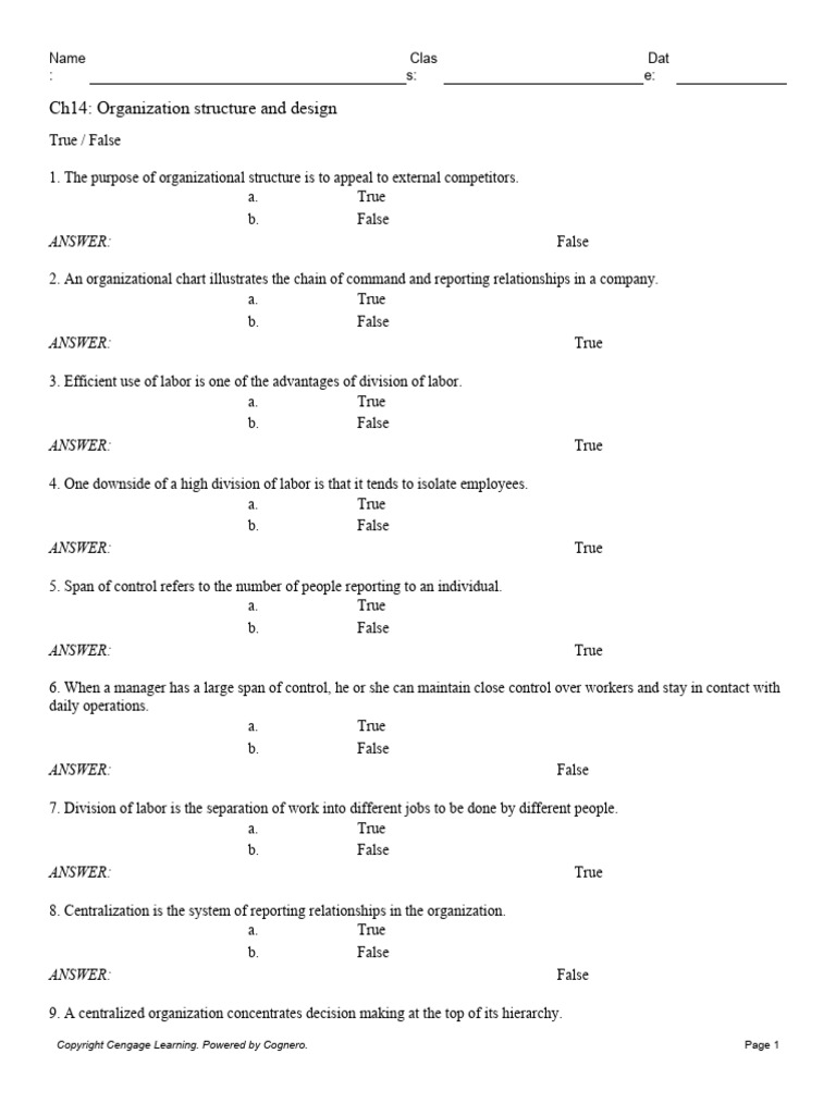 Ch14 Organization Structure and Design | PDF | Organizational Structure ...
