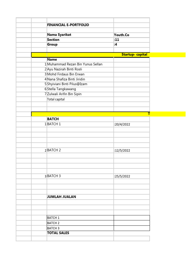 Financial E-Portfolio Nama Syarikat Youth - Co Section:11 Group:4 ...
