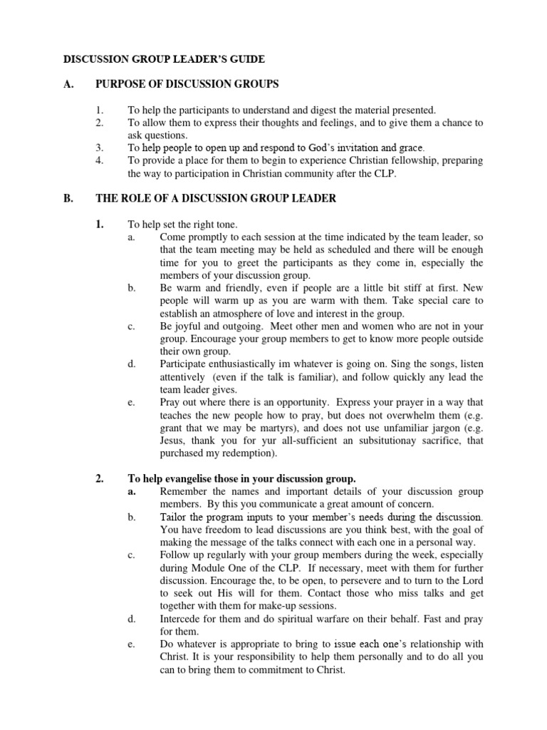 Discussion Group Leader S Guide | PDF | Prayer | Exorcism