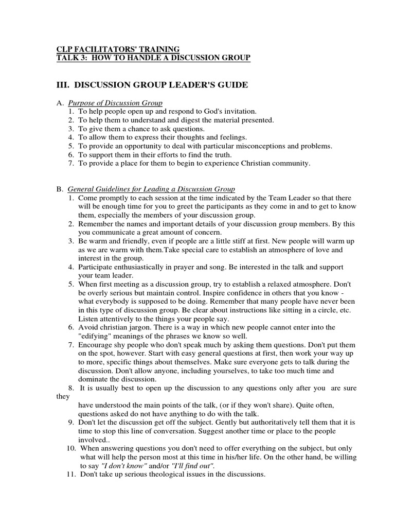 Facilitators' Training Talk3 | PDF | Confession (Religion) | Prayer