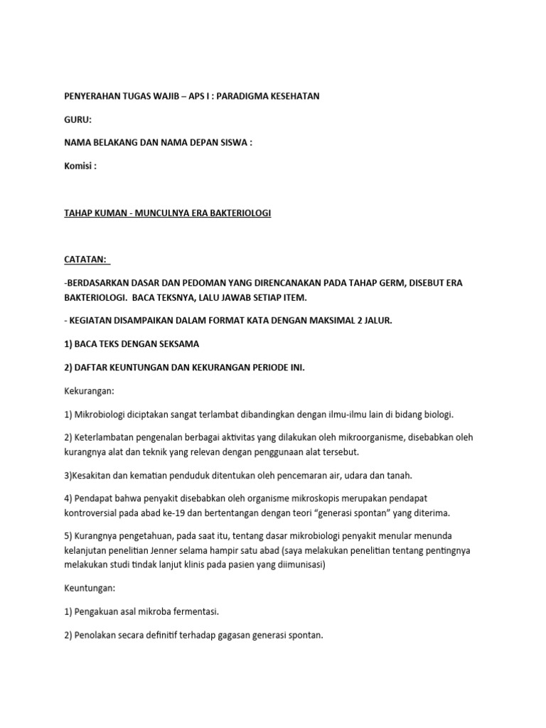 AKTIVITAS APS 1 Paradigma Kesehatan | PDF