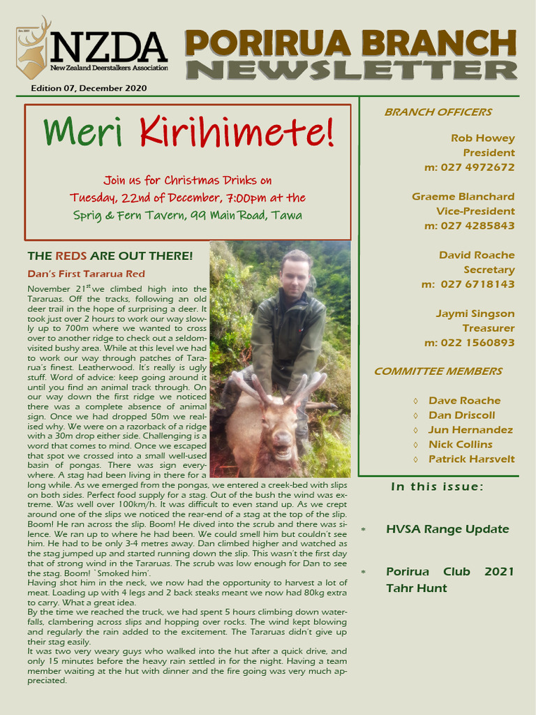 NZDA Porirua Newsletter Dec2020 | PDF