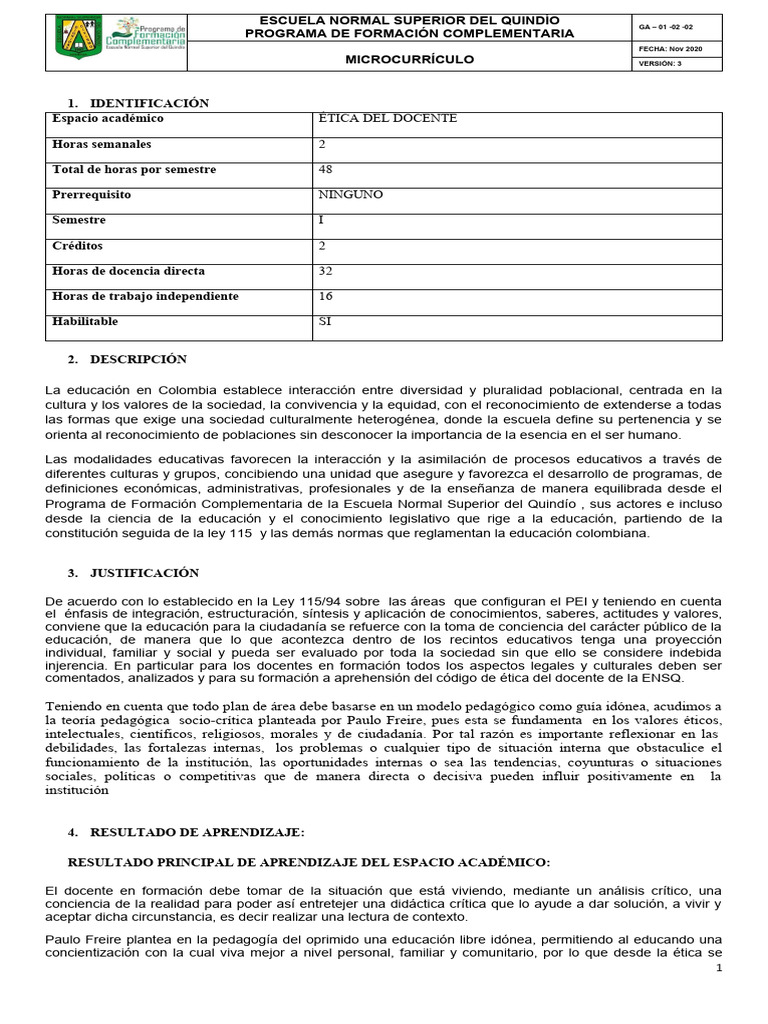 Etica Del Docente | PDF