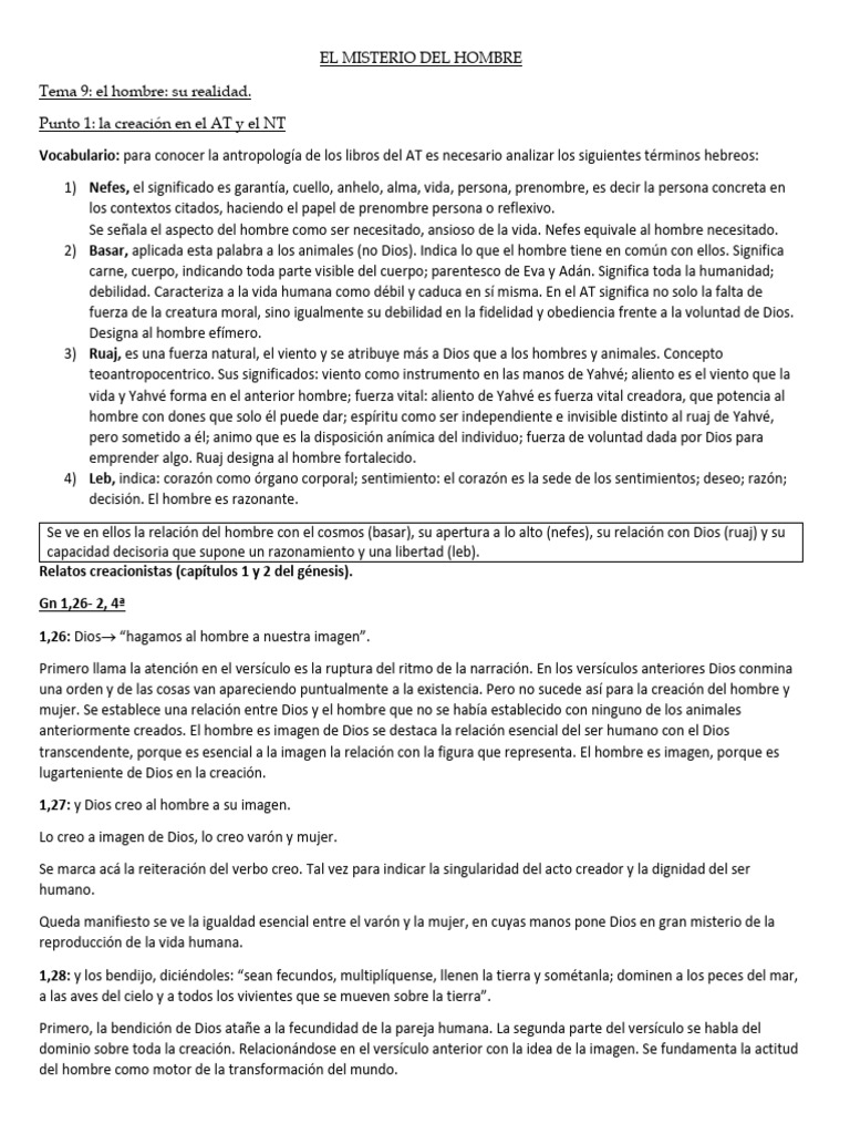 Tema 9 de Teologia | PDF | Alma | Imagen de dios