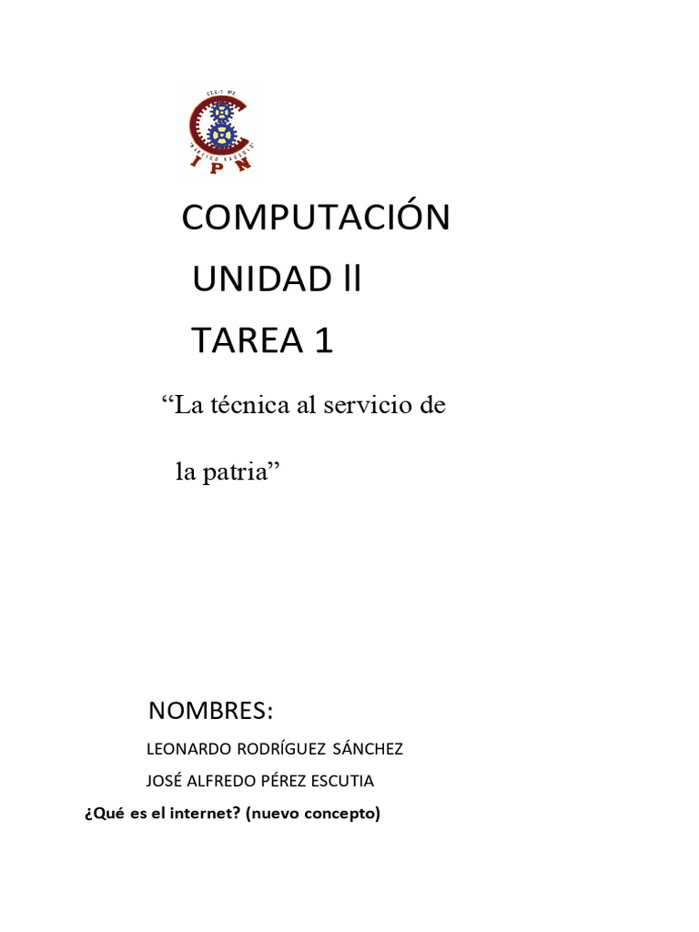 Computacion Tarea 1 Unidad 2 | PDF