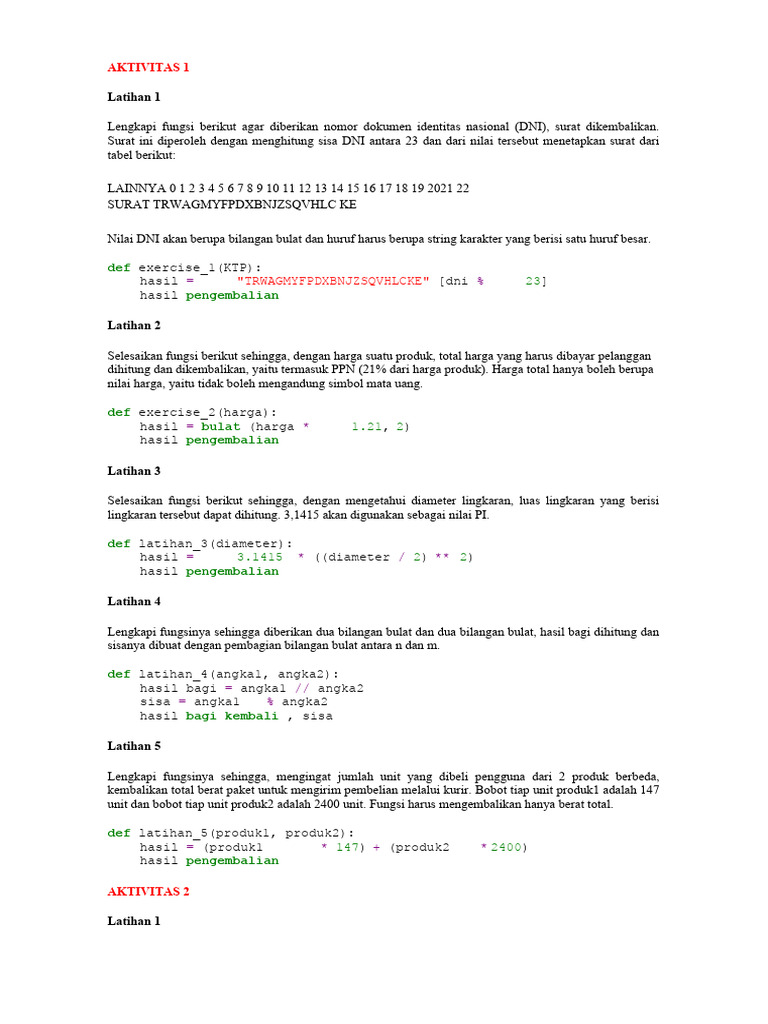 Solusi Kursus Python | PDF | Komputer