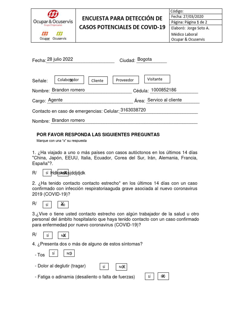 Encuesta Salud | PDF | Causas de la muerte | Medicina CLINICA