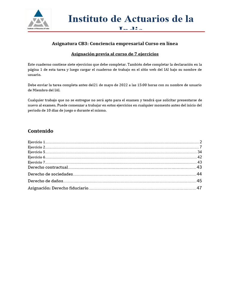 CB3-Asignación Previa Al Curso-Junio 2022 | PDF | Business | Bancos