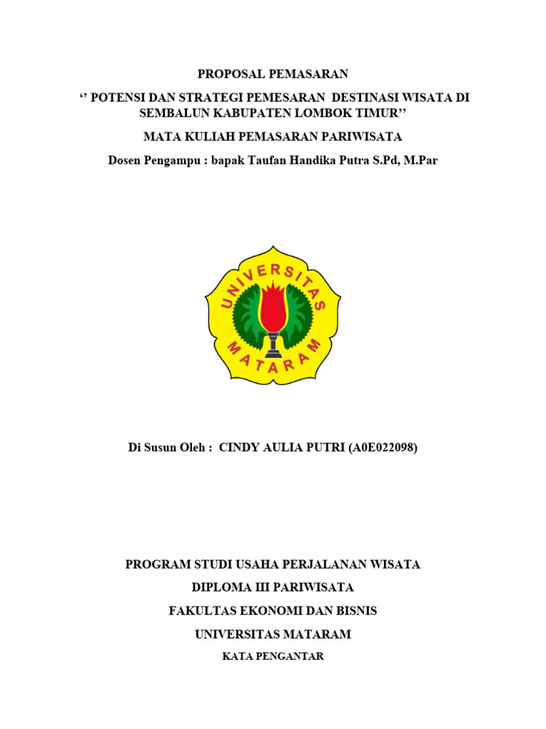 PROPOSAL PEMASARAN Cindy | PDF