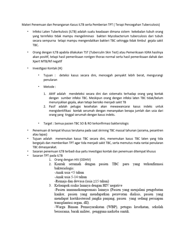 Penanganan ILTB dan TPT Efektif | PDF