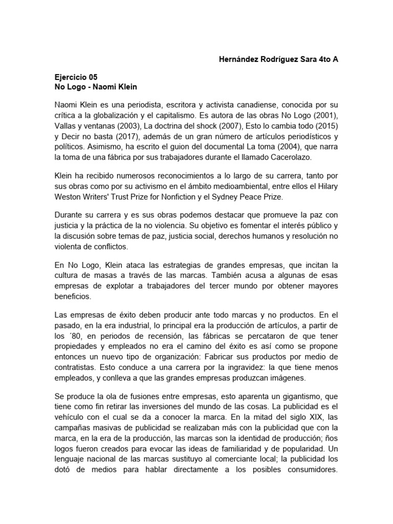 Naomi Klein No Logo | PDF