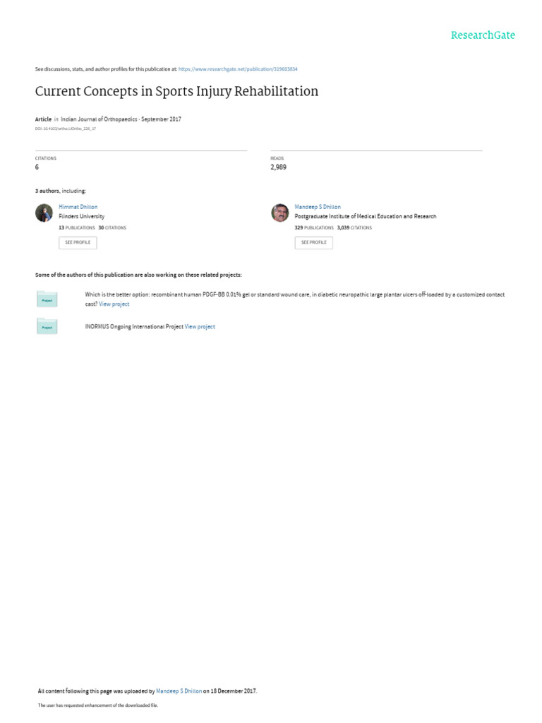 Sports Injury Rehab Concepts | PDF