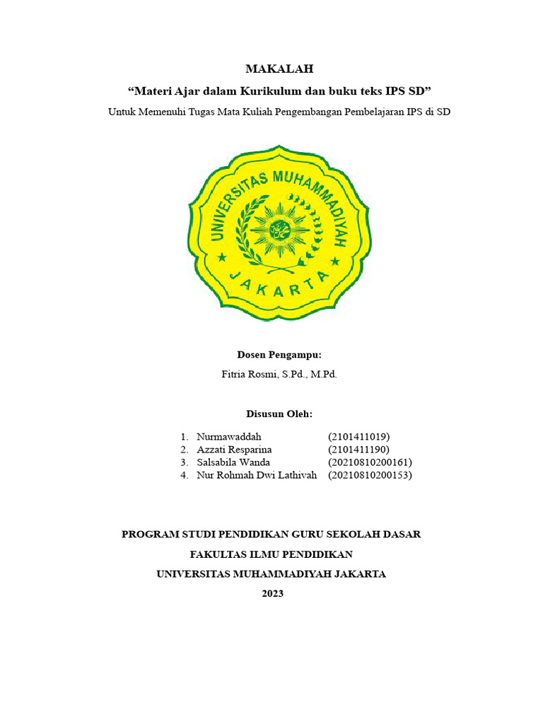 MAKALAH IPS Kel.1 | PDF | Karier & Perkembangan