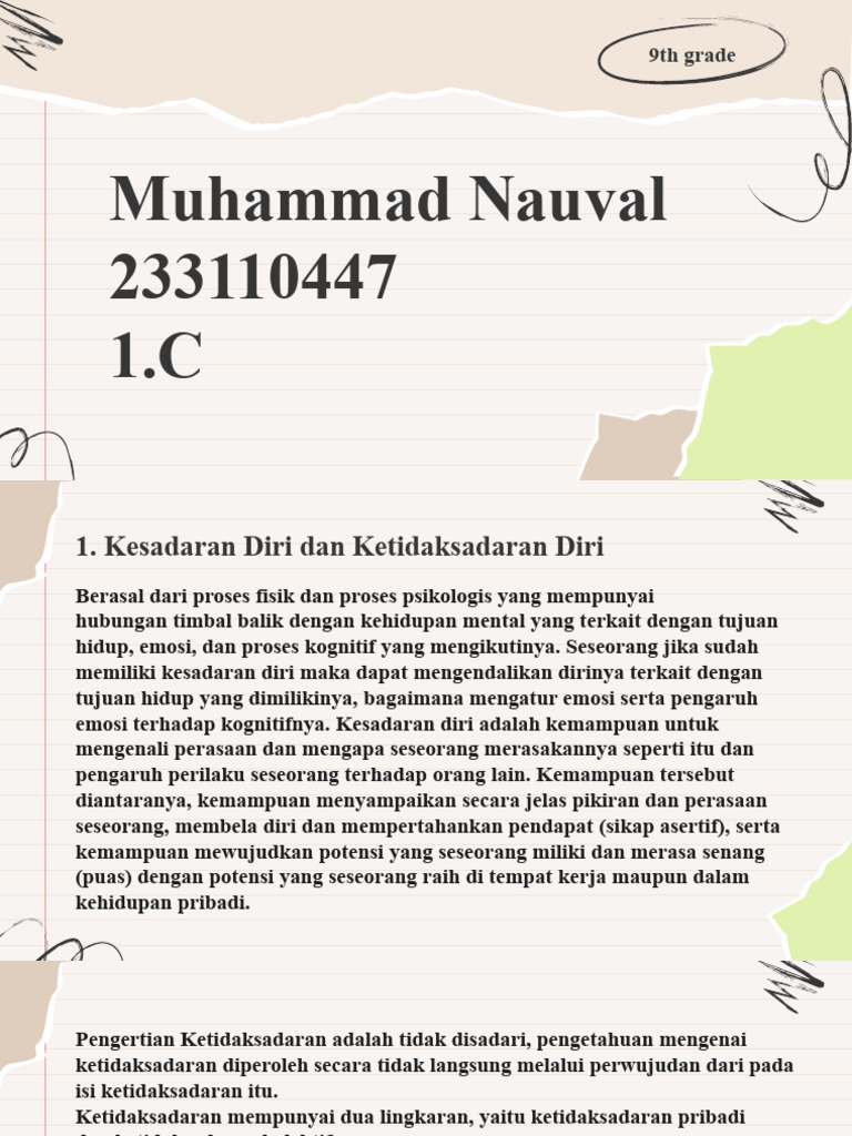 Kesadaran Diri dan Ketidaksadaran | PDF | Pengembangan Diri | Sains & Matematika