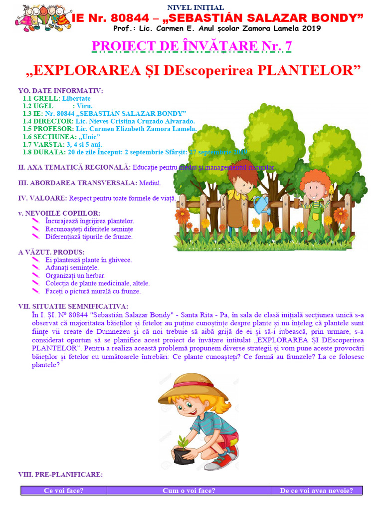 Proiect: Plantele | PDF