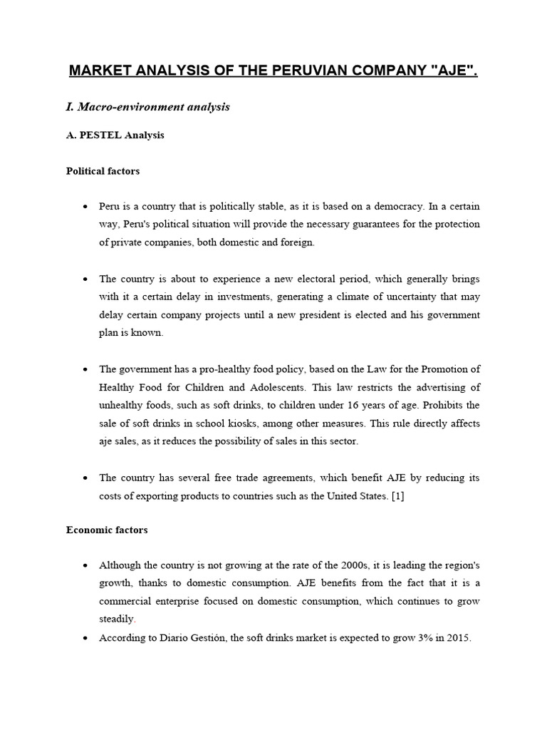 Aje Company, Micro and Macro Analysis | PDF | Business | Social Science