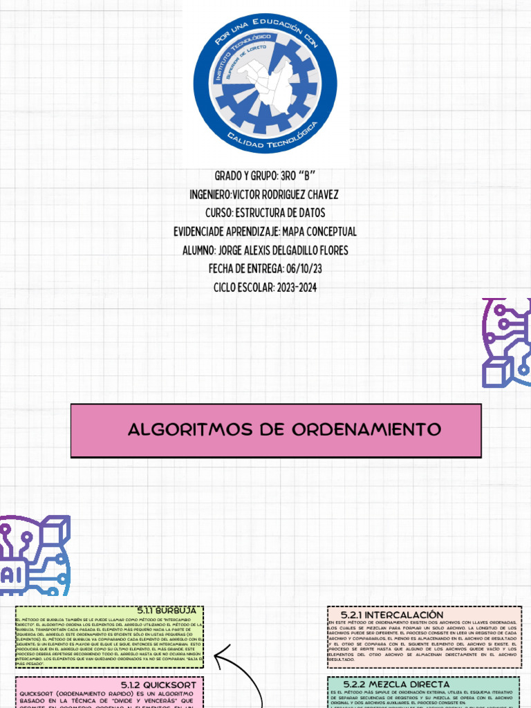 Esquema Mapa Conceptual Doodle Multicolor | PDF | Informática teórica | Algoritmos