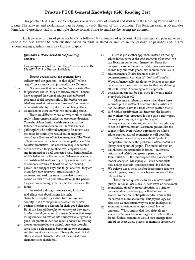 Practice FTCE Reading General Knowledge | PDF | Meditation | Mindfulness