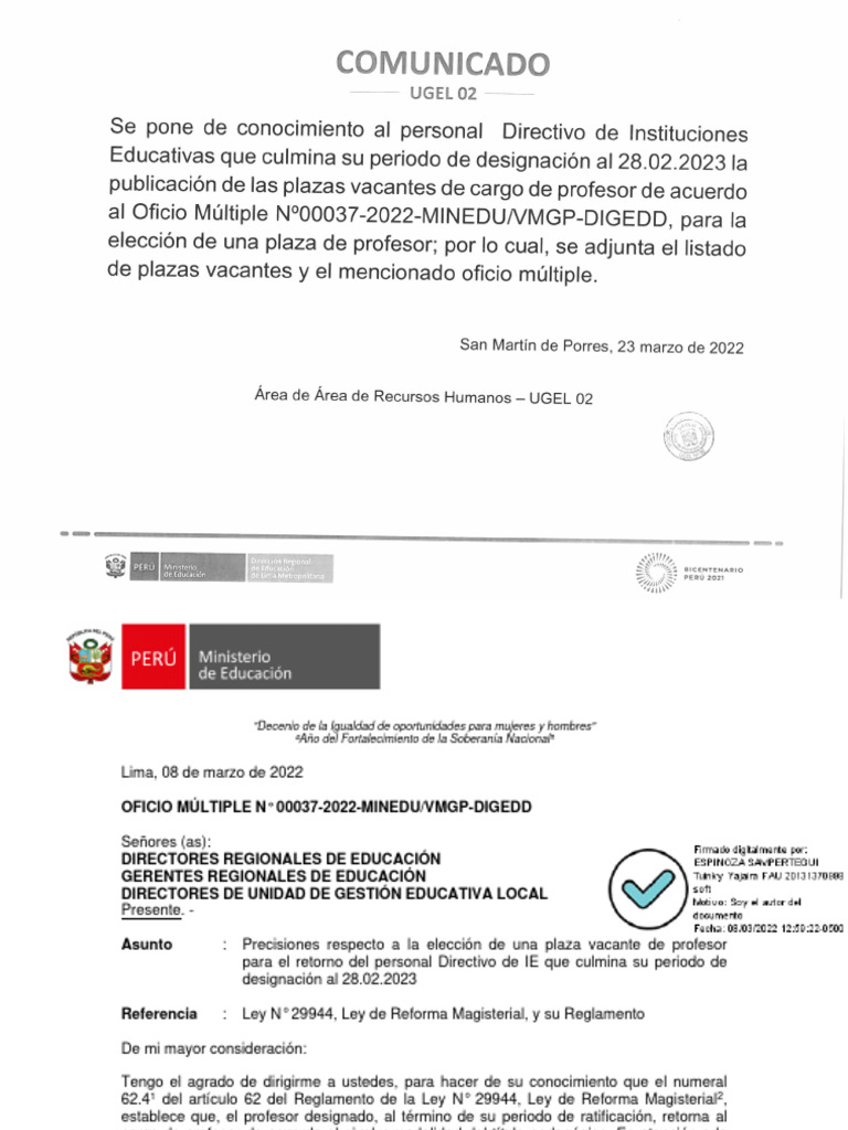 Comunicado Retorno Directivos | Descargar gratis PDF | Maestros | Educación Secundaria