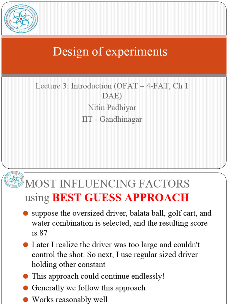 L3 Intro OFAT | PDF | Statistics | Applied Mathematics