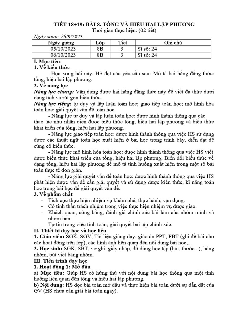 Toán 8 (T18-21) | PDF