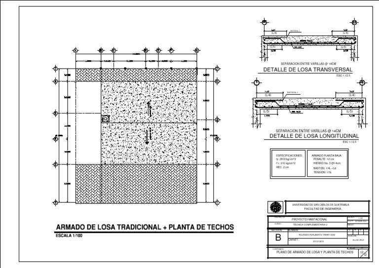 Plano de Armado de Losa Tradicional | PDF