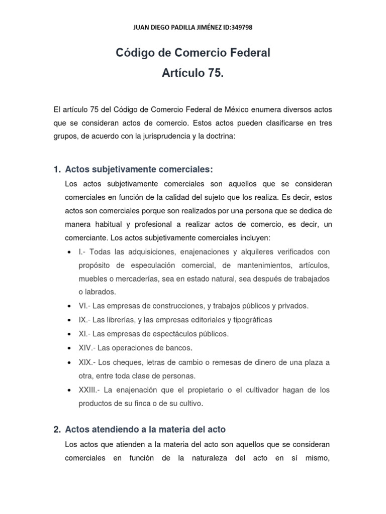 Código de Comercio Federal | PDF | Comercio | Economias