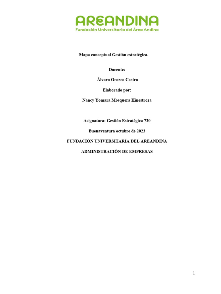 Mapa Conceptual Gestion Estrategica Pdf Gestión Estratégica