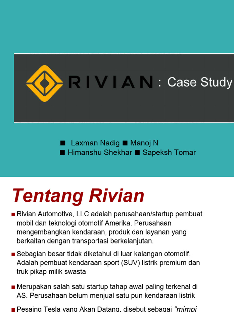 Rivian: Mobil Listrik dan Inovasi Otomotif | PDF