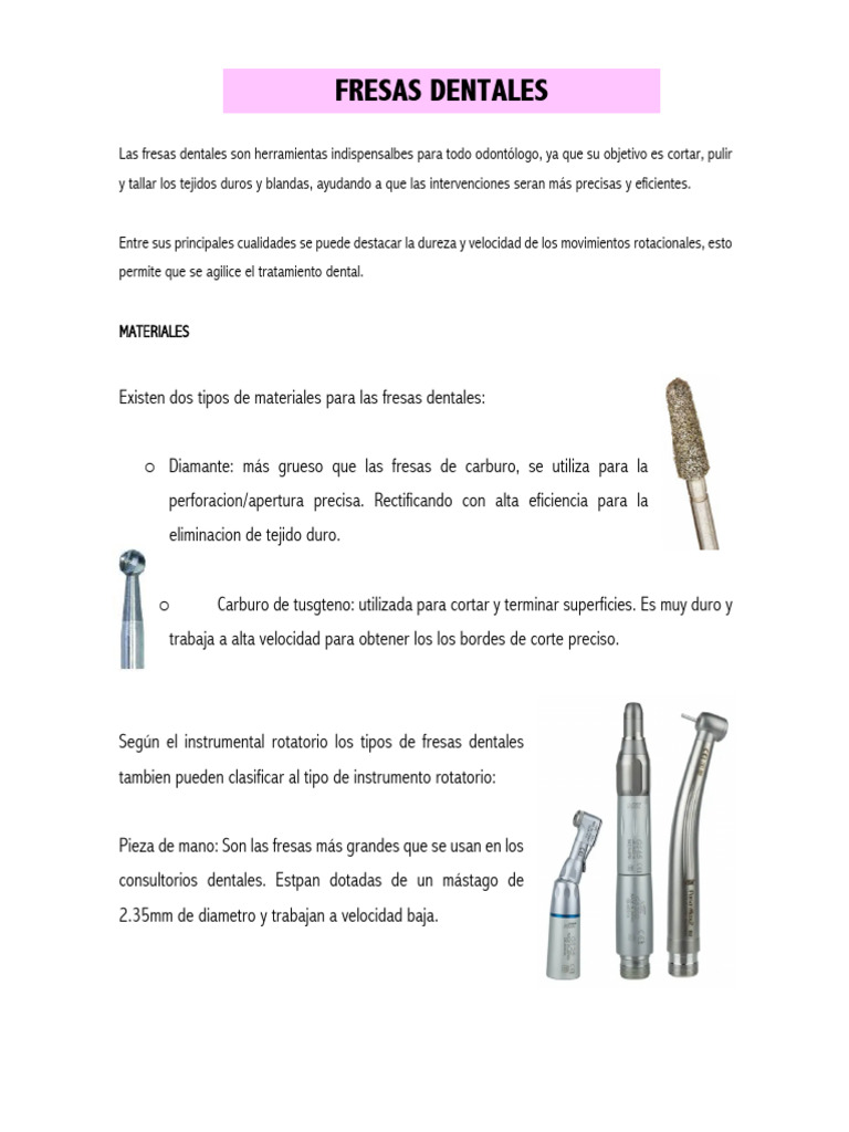 Fresas Dentales | PDF