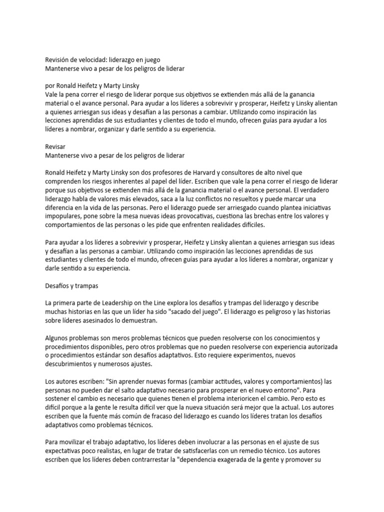 Liderazgo en La Línea | PDF | Liderazgo