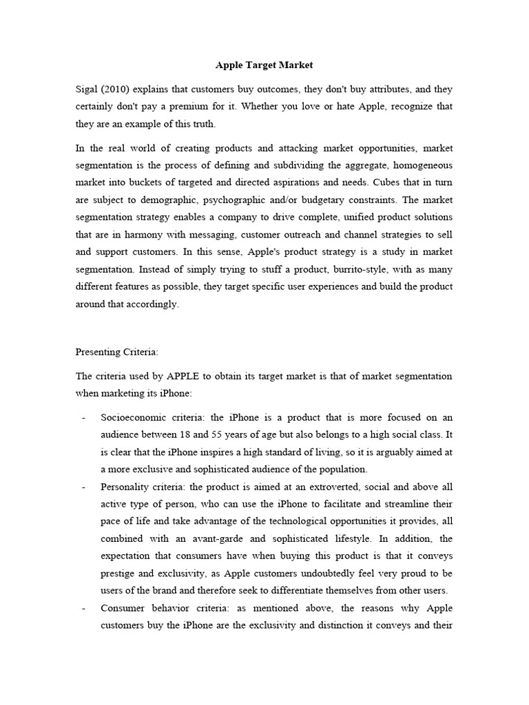 Apple Target Market | PDF | Market Segmentation | Apple Inc.