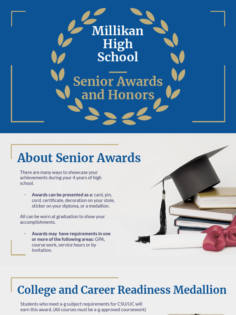 Millikan High School Senior Awards Guide | PDF | Advanced Placement ...