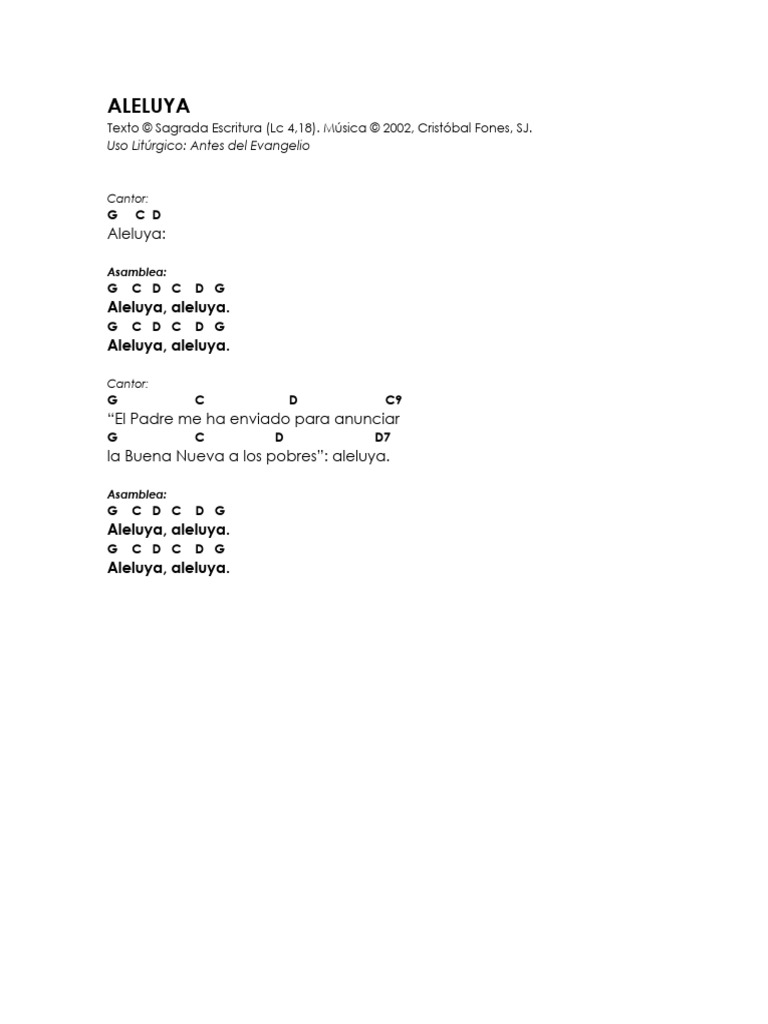 Aleluya MDT Acordes | PDF