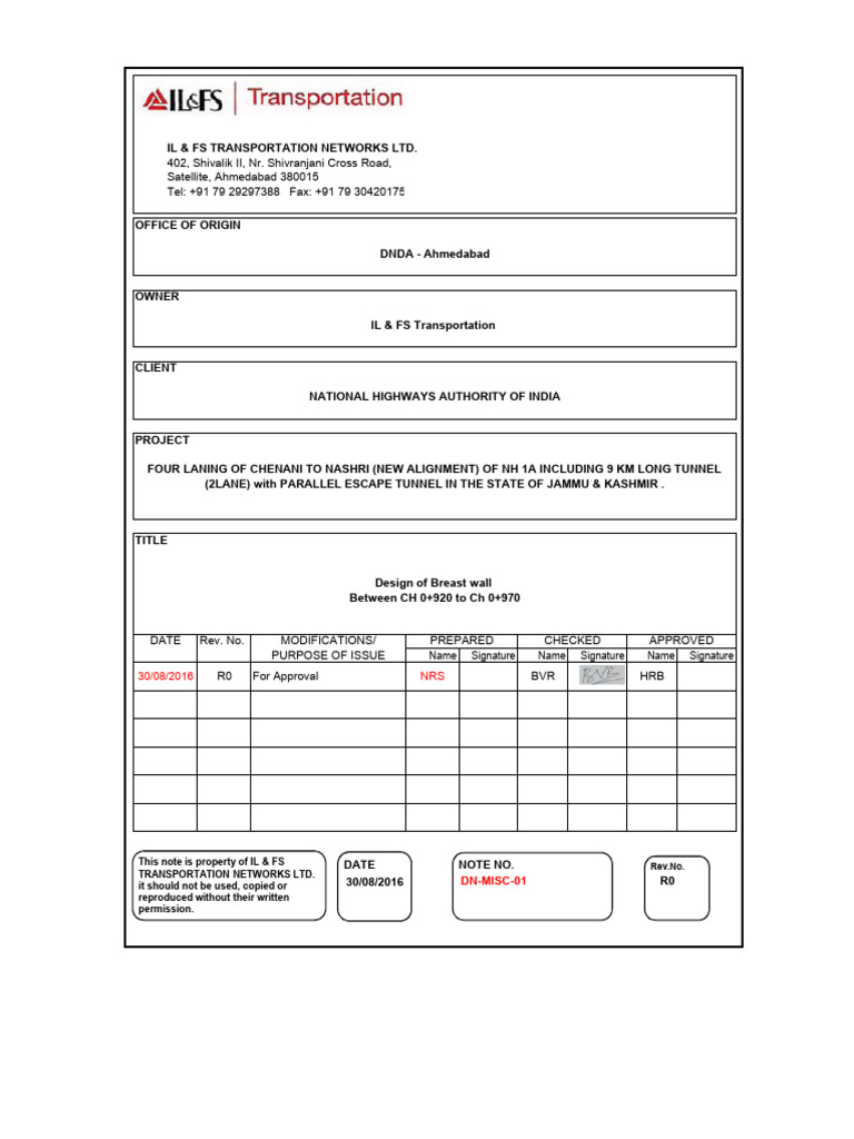 Breast Wall Design CALC | PDF
