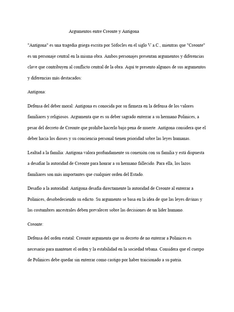 Antigonia y Creonte | PDF