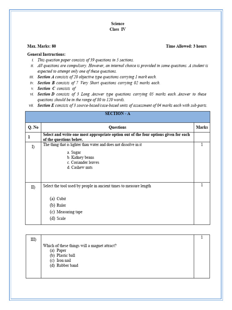 Science SQP 1 | PDF | Force | Filtration