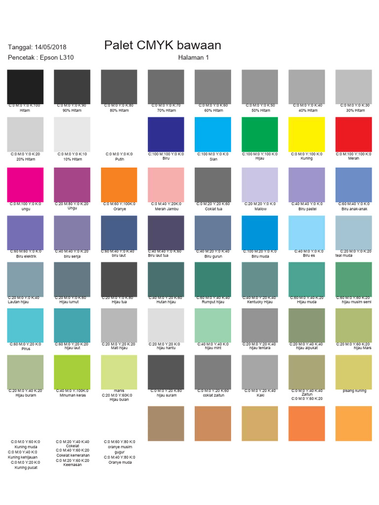 Contoh Warna CMYK | PDF