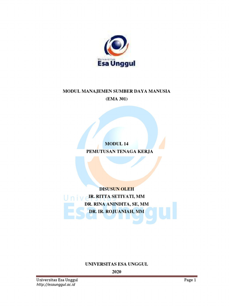 Modul 14 - Pemberhentian Tenaga Kerja | PDF | Karier & Perkembangan