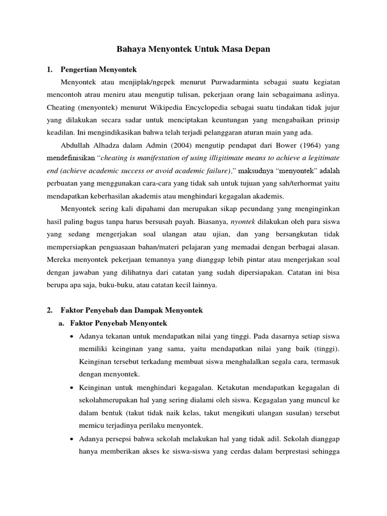 Materi Menyontek | PDF | Karier & Perkembangan