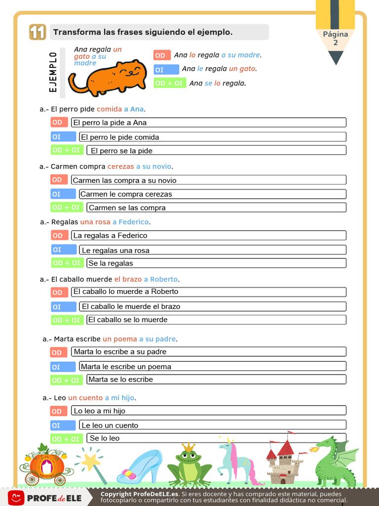 Objeto Directo, Objeto Indirecto | PDF