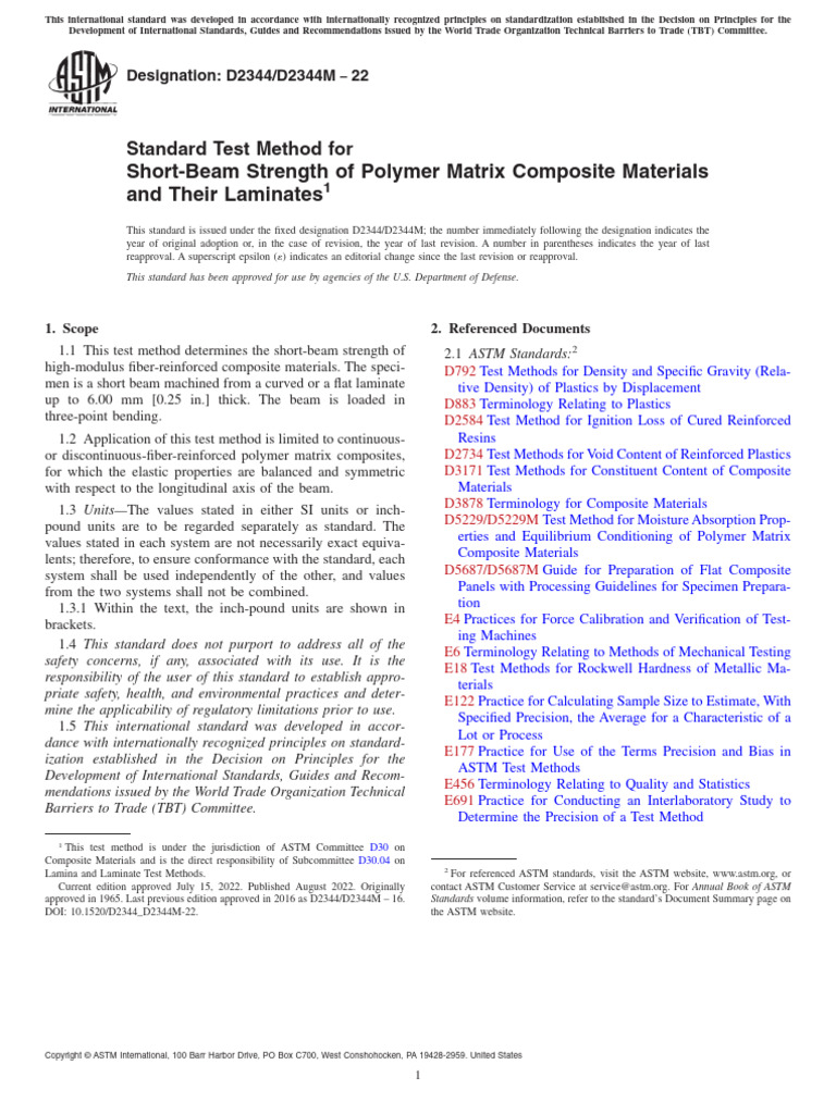 Short-Beam Strength of Polymer Matrix Composite Materials and Their ...