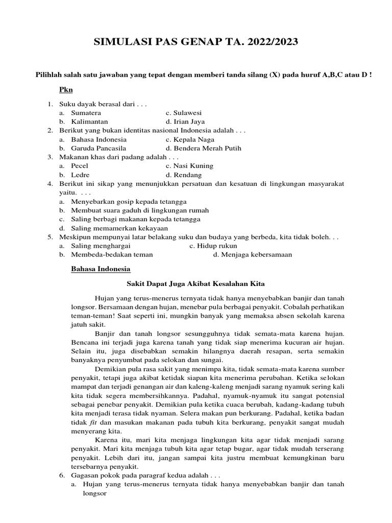 Simulasi Ujian | PDF