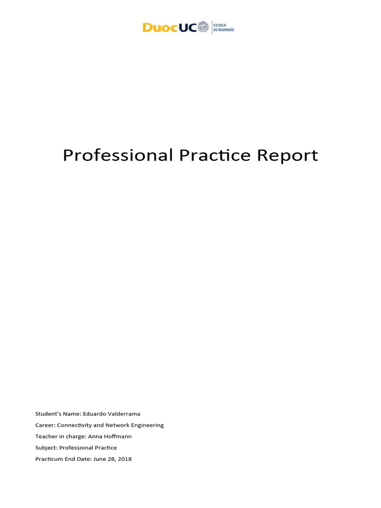 Duoc UC Network Engineering Professional Practice Report | PDF ... Duoc UC Network Engineering Professional Practice Report | PDF ...