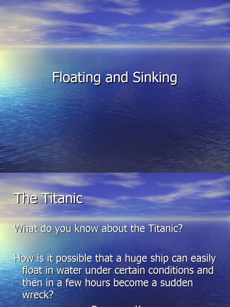 Floating And Sinking PDF Buoyancy Fluid Mechanics