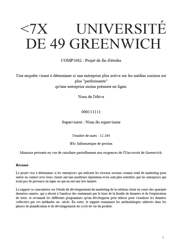 COMP1682 - Sample1 Proposition 201819 | PDF | Affaires | Art